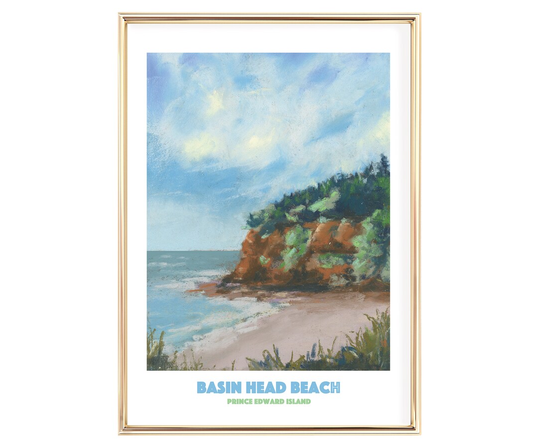 Basin Head Beach Prince Edward Island - Pastel Art Print - Etsy
