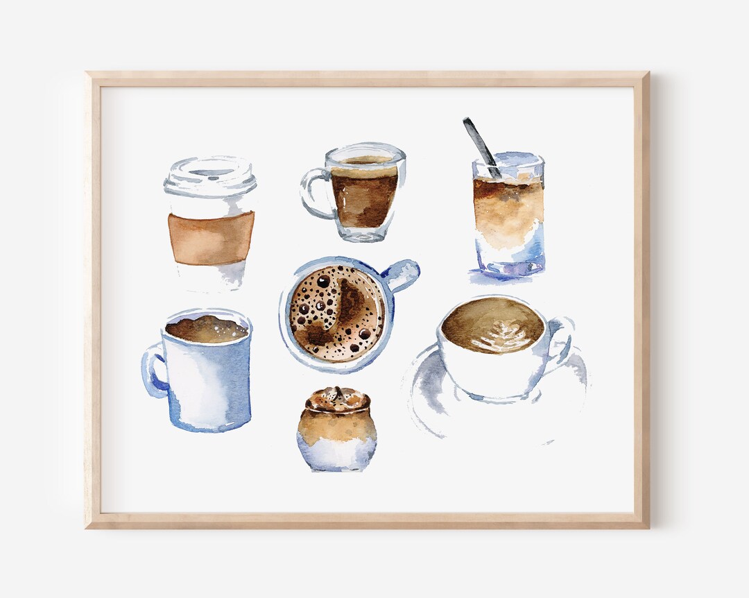 Coffee Print Coffee Art Coffee Drink Print Coffee Bar - Etsy