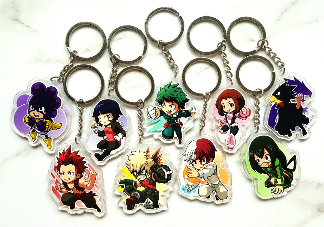 My Hero Academia Anime Acrylic Keychain - UA Students Class 1A Keyrings ...