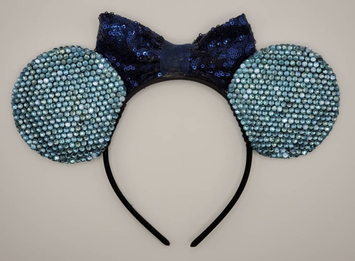 Blue Rhinestone Minnie Ears - Etsy