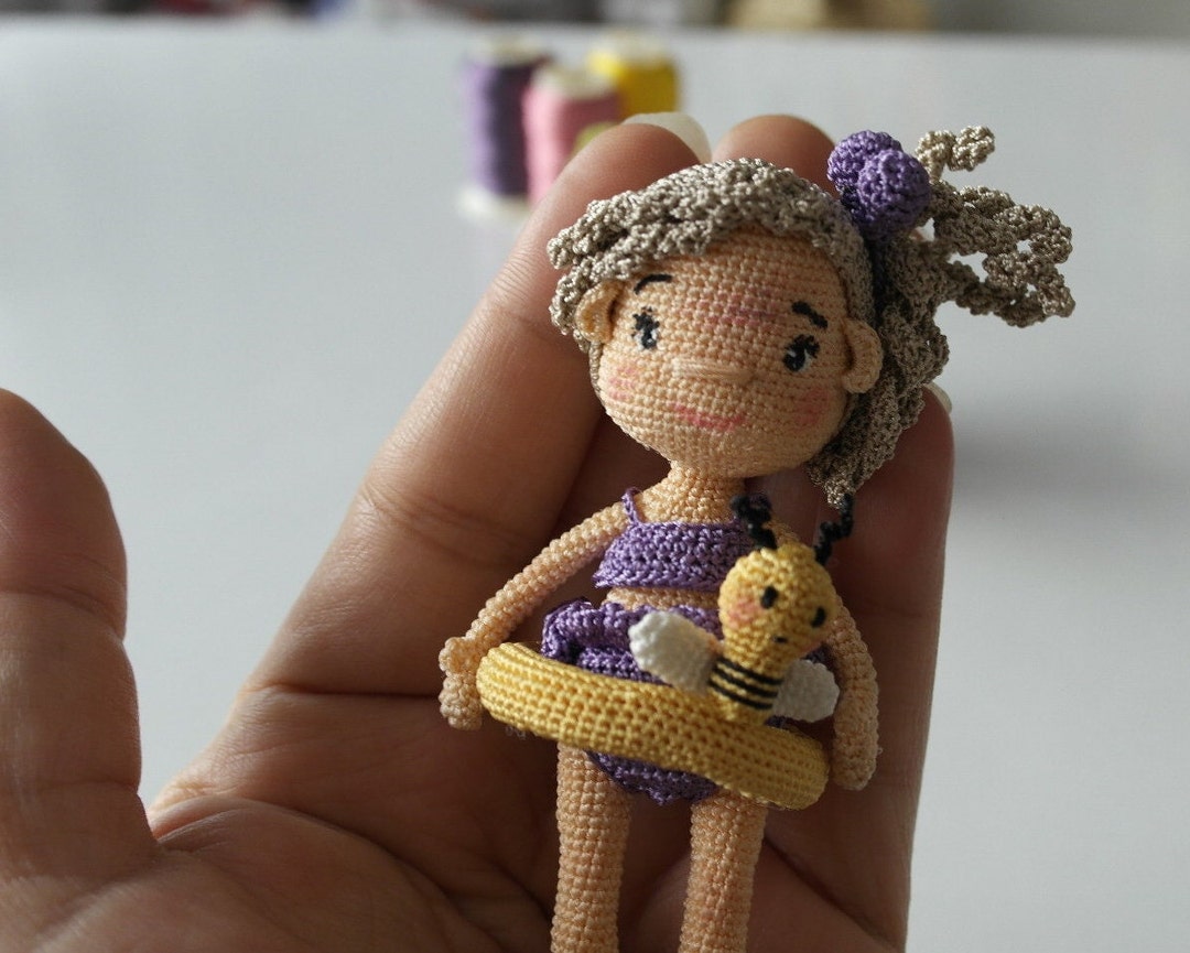 Miniature LİLA Doll, Crochet Miniature Dol, Miniature Dols, - Etsy
