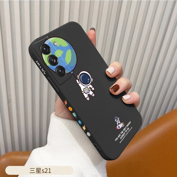 Space Astronaut Travelling On Crescent Moon Boat Starry Sky Soft Gel ...