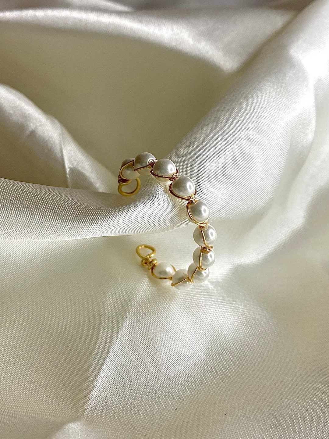 Stackable Pearl Rings, White Pearl Ring, Dainty Pearl Ring, Minimalist ...