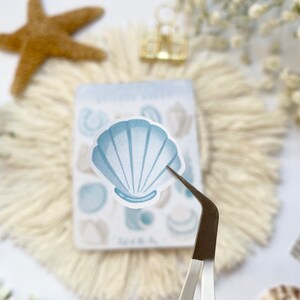 Sticker Sheet Seashells Blue, Journal Stickers Shells, Summer Stickers ...