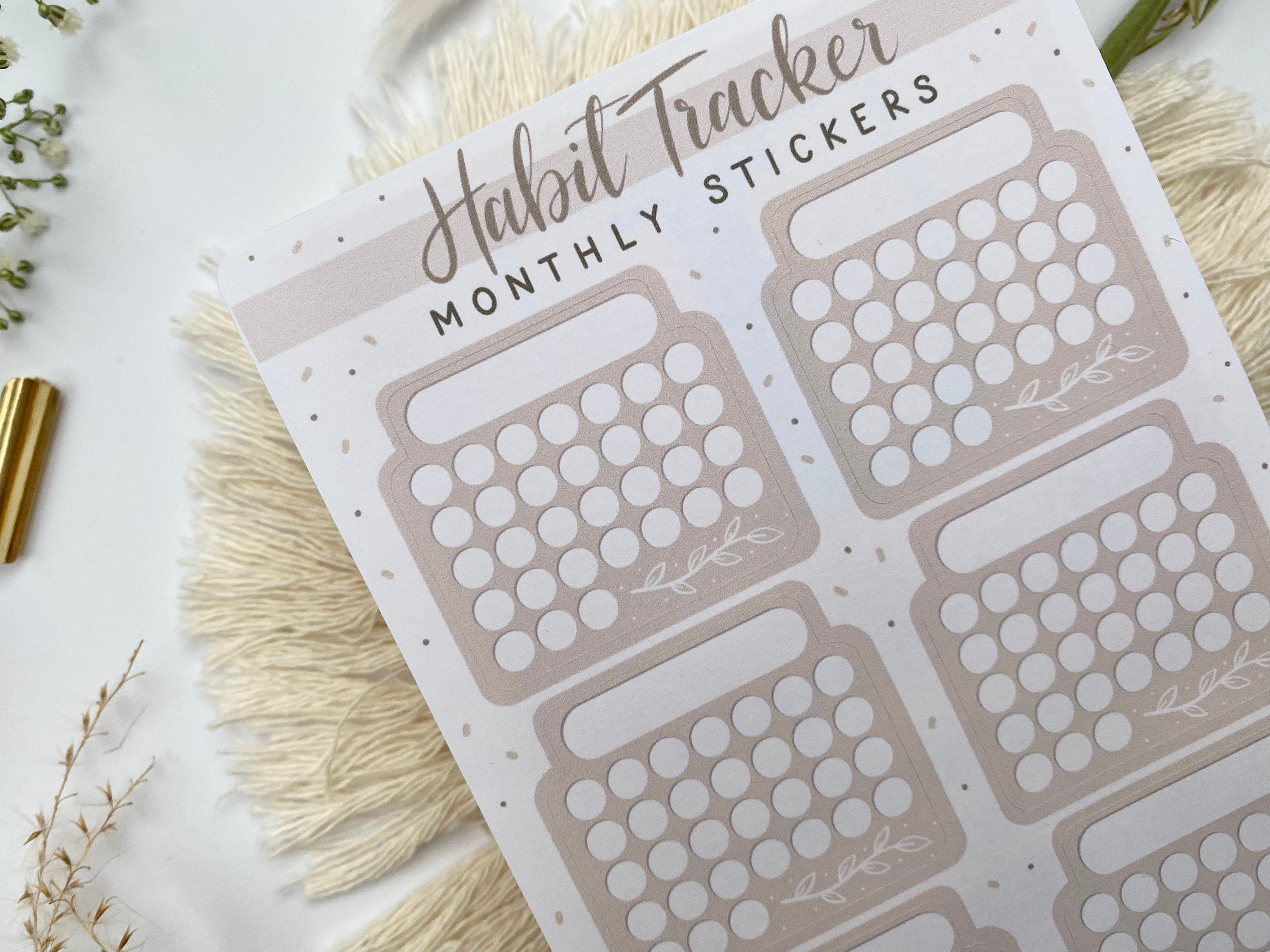 Monthly Habit Tracker Stickers | Monthly Spread Sticker Journal, Habit ...