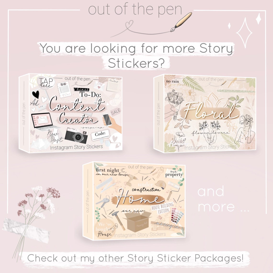 Basic Instagram Story Stickers | Starter Set - Etsy