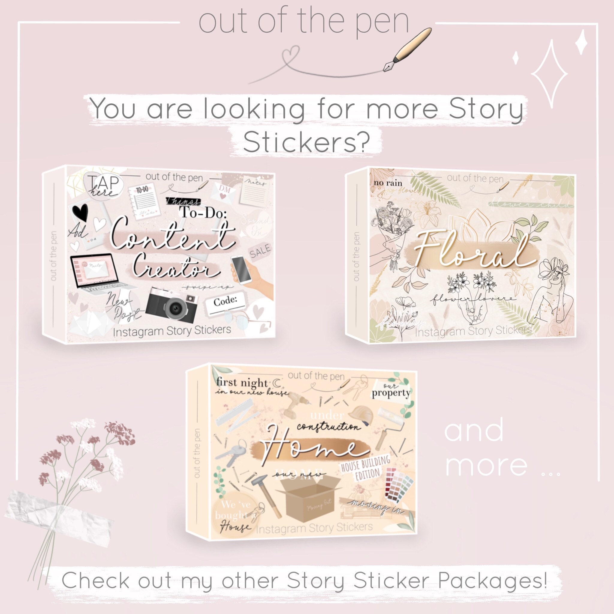 Basic Instagram Story Stickers Starter Set - Etsy