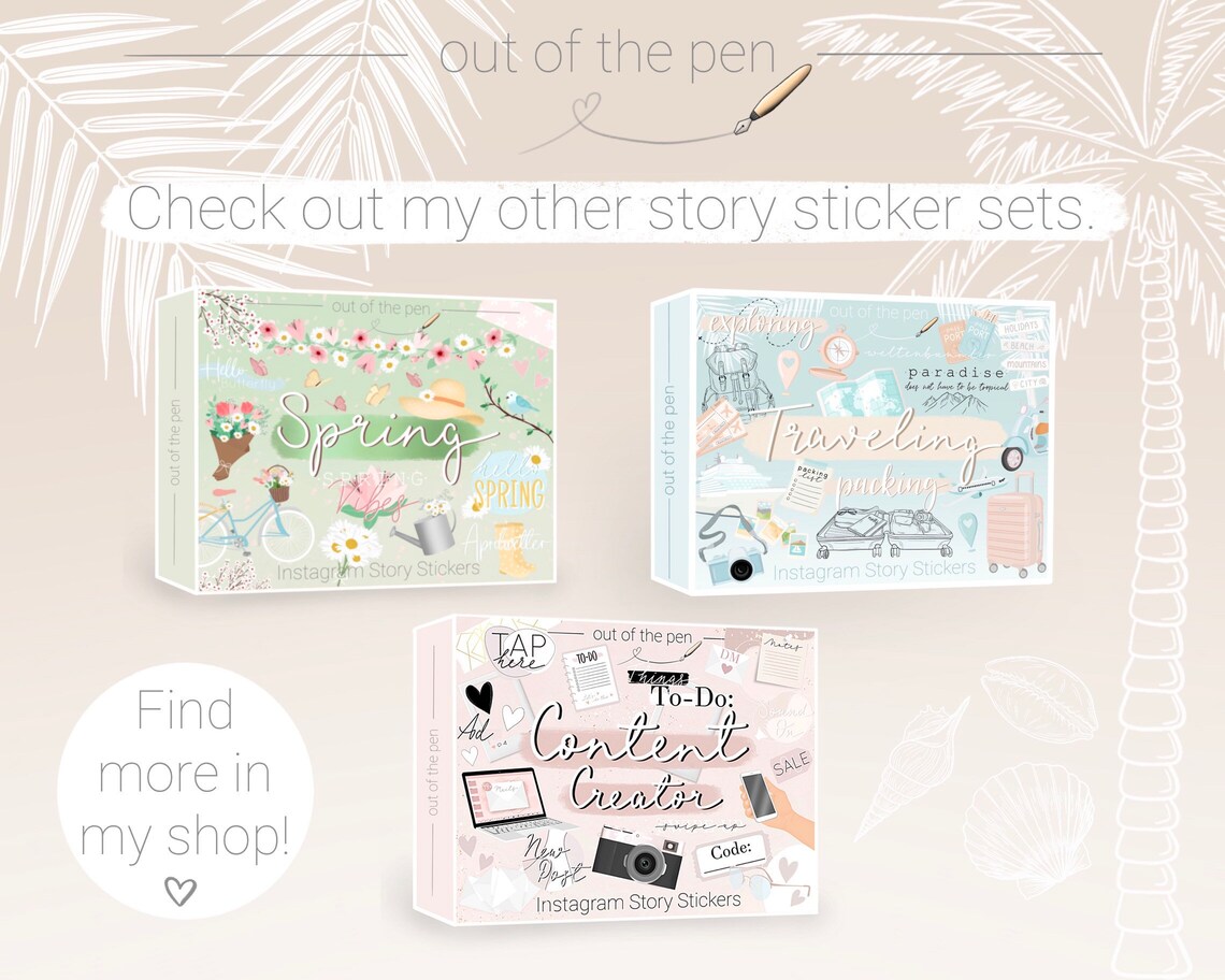 Sommer Story Sticker Instagram Digitale Sticker Sommer - Etsy.de