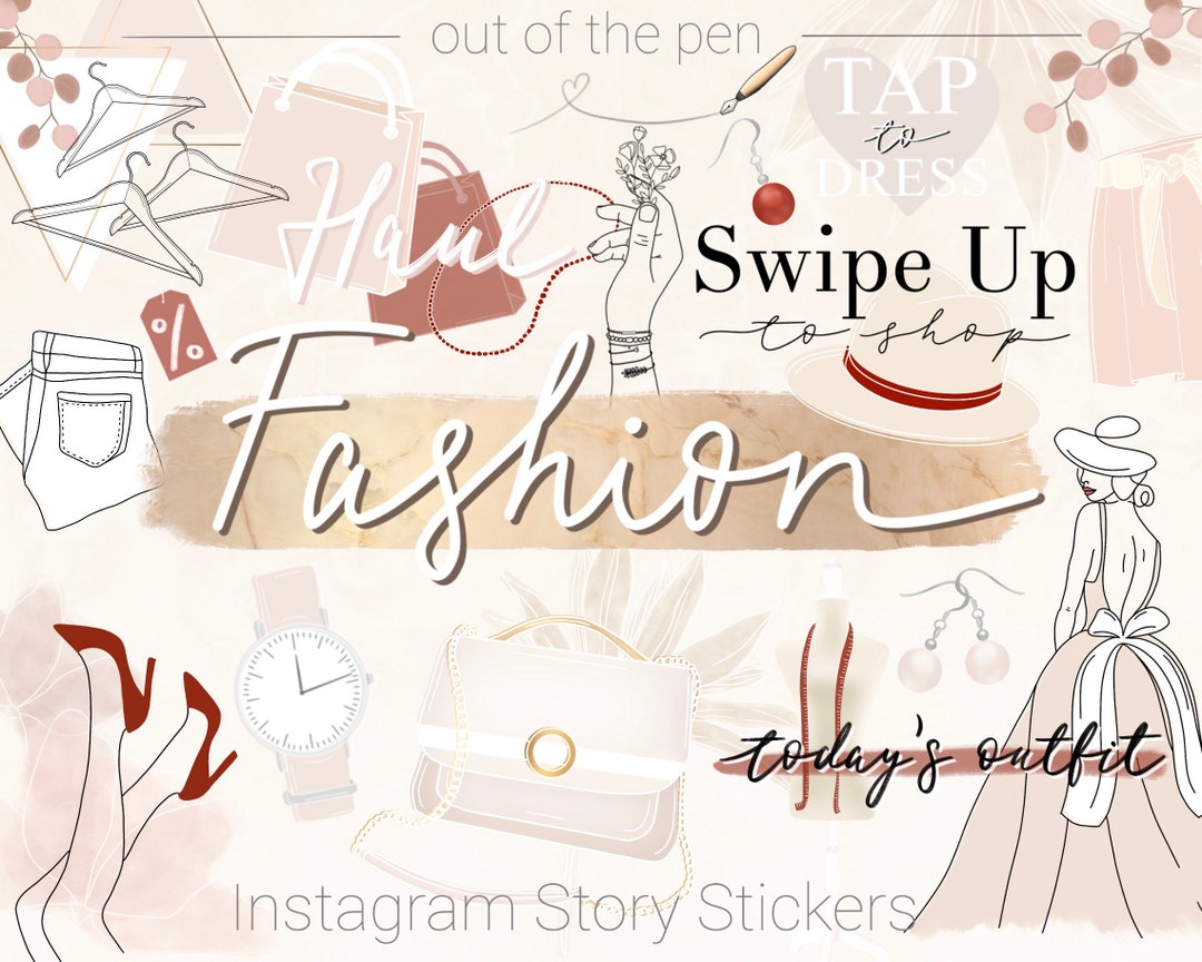 Instagram Story Stickers Fashion | Fashion Blogger | Digital Stickers ...