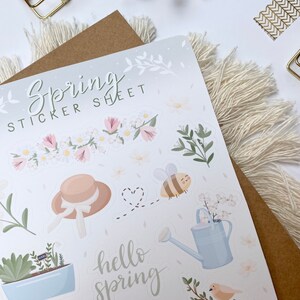 Sticker Sheet Spring, Journal Stickers Spring, Floral Calendar Stickers ...