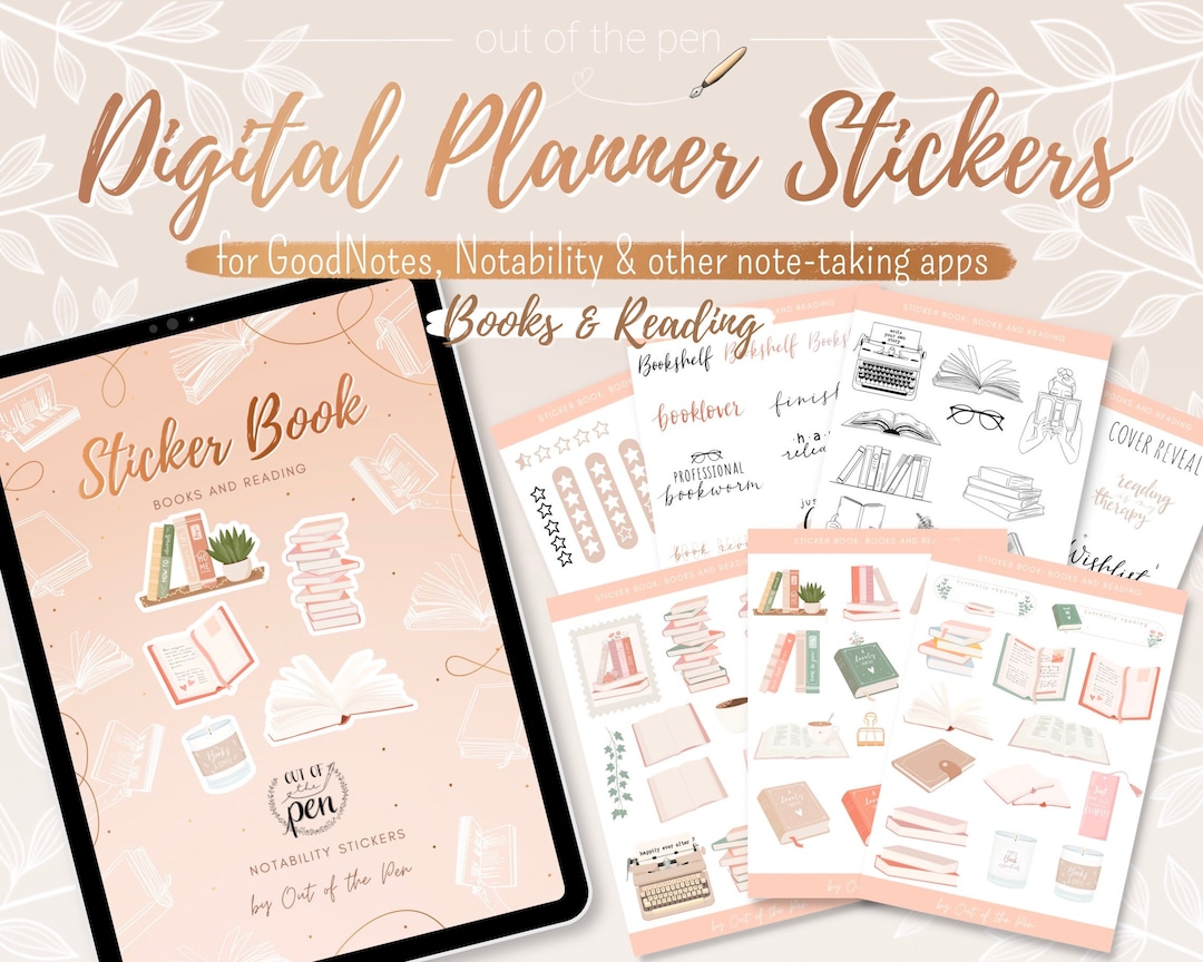 Goodnotes Sticker Books, Bookstagram Stickers, Digital Stickers Reading ...