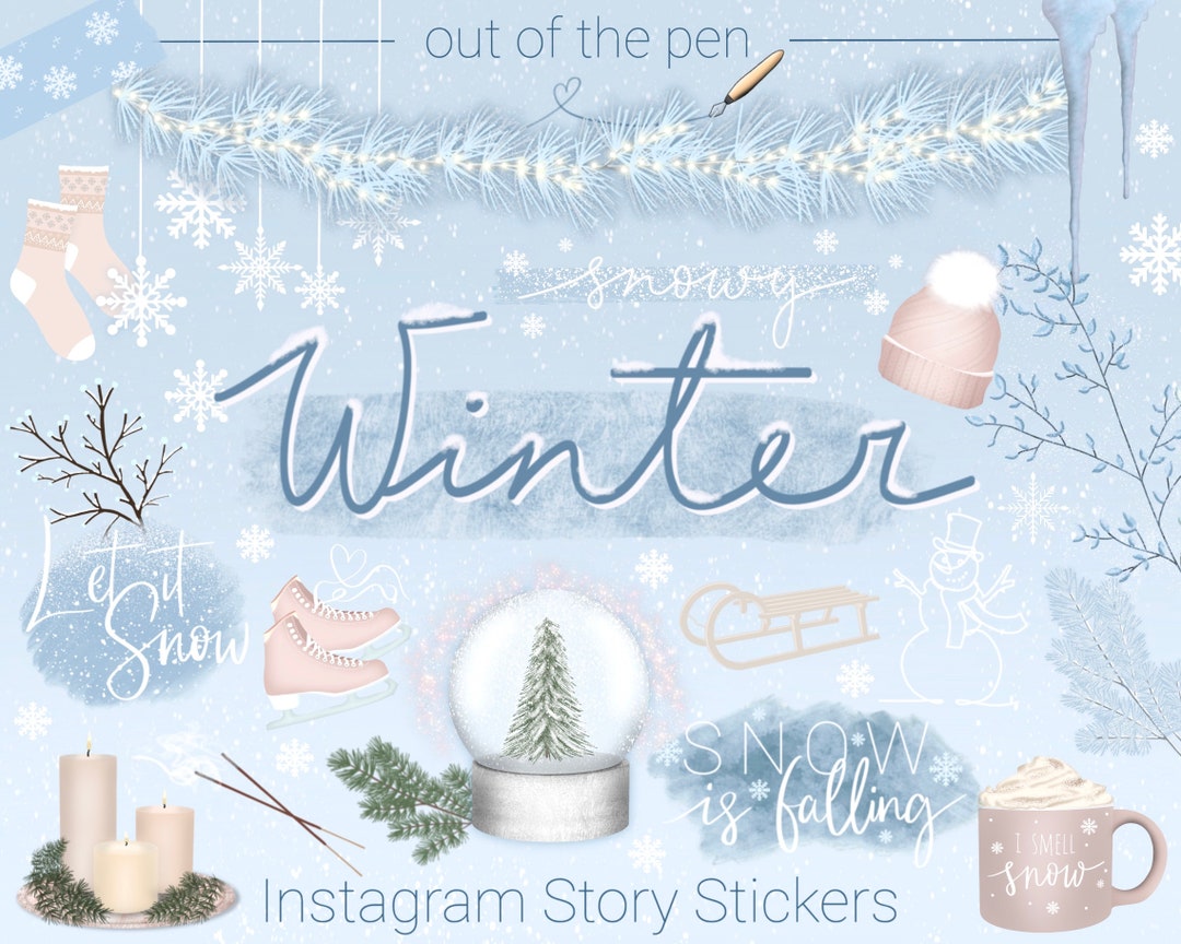 Instagram Story Stickers Winter - Etsy