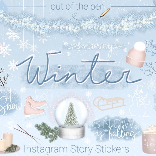 Instagram Story Stickers Winter - Etsy