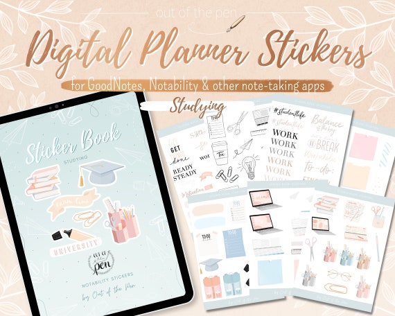 Goodnotes Sticker Studying Digital Stickers Students Digital - Etsy