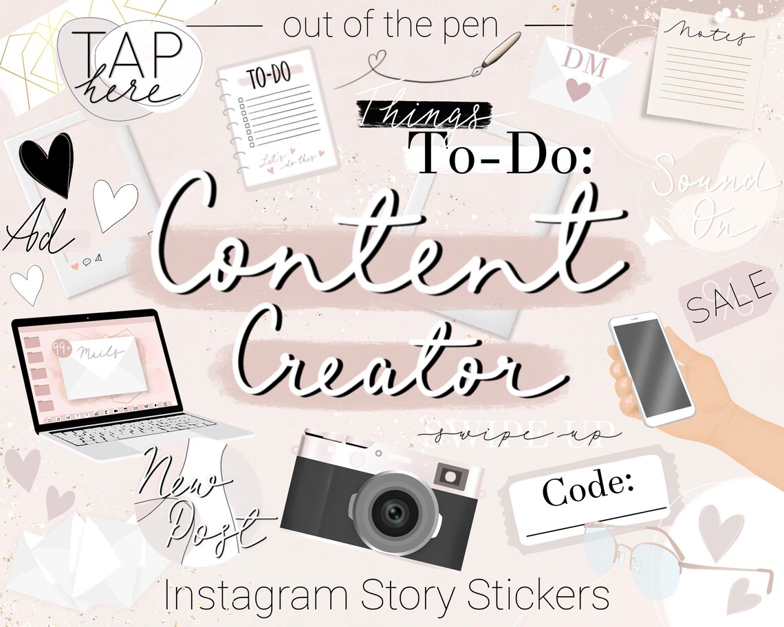 Instagram Story Stickers Content Creator Blogger - Etsy
