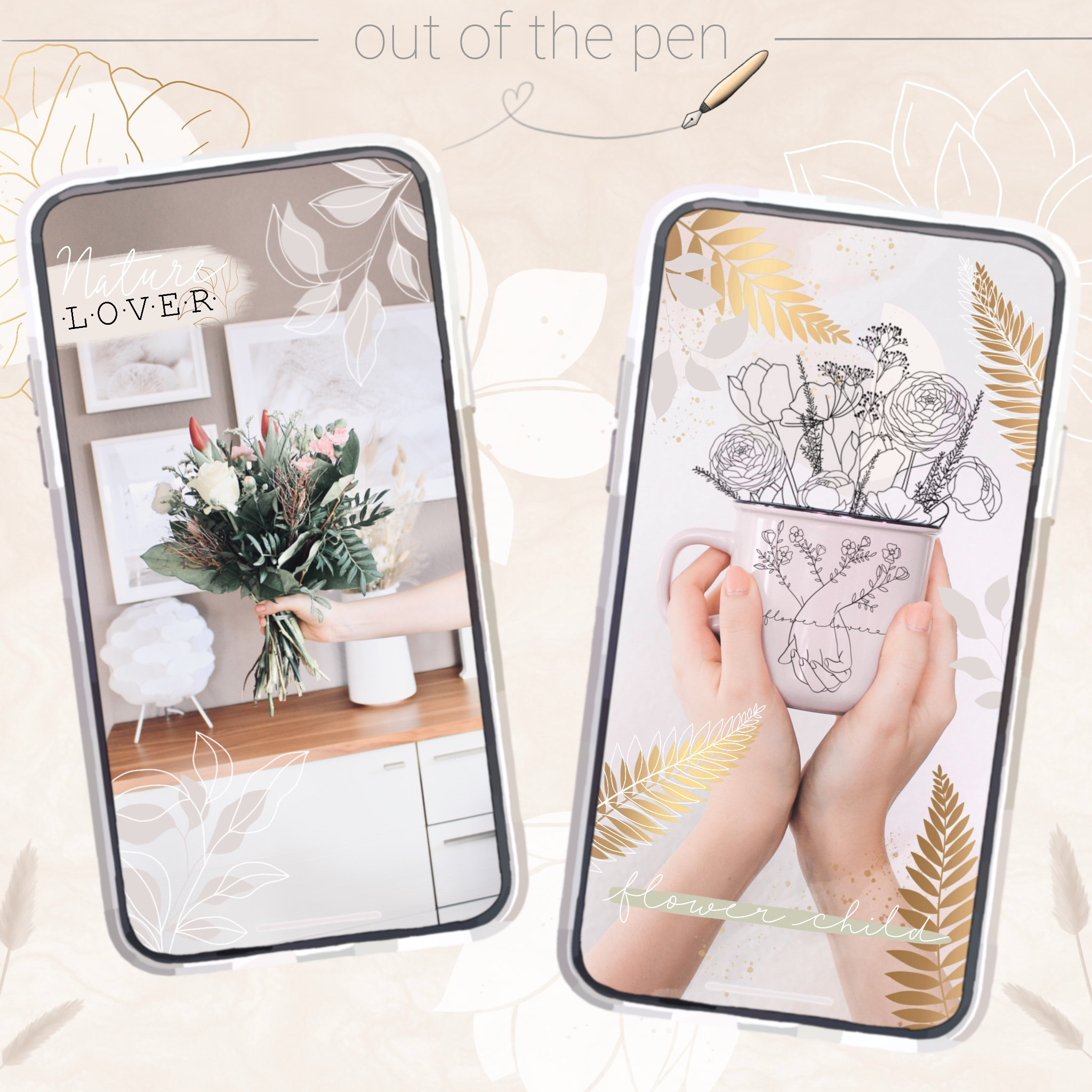 Instagram Story Stickers Floral Elements | Botanical Flowers Plants - Etsy