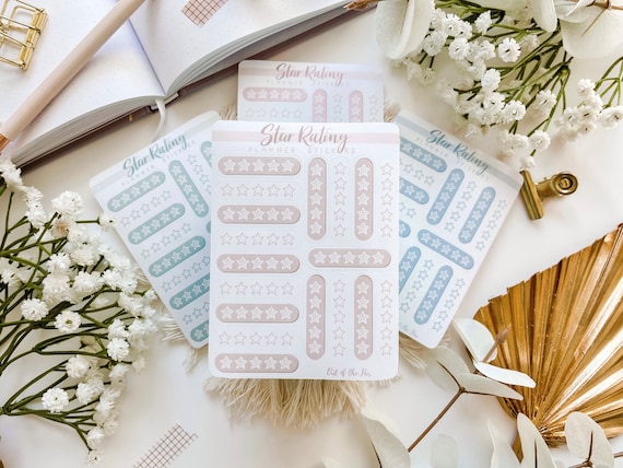 Sticker Sheet Star Rating Blank 5 Star Stickers Book Journal - Etsy