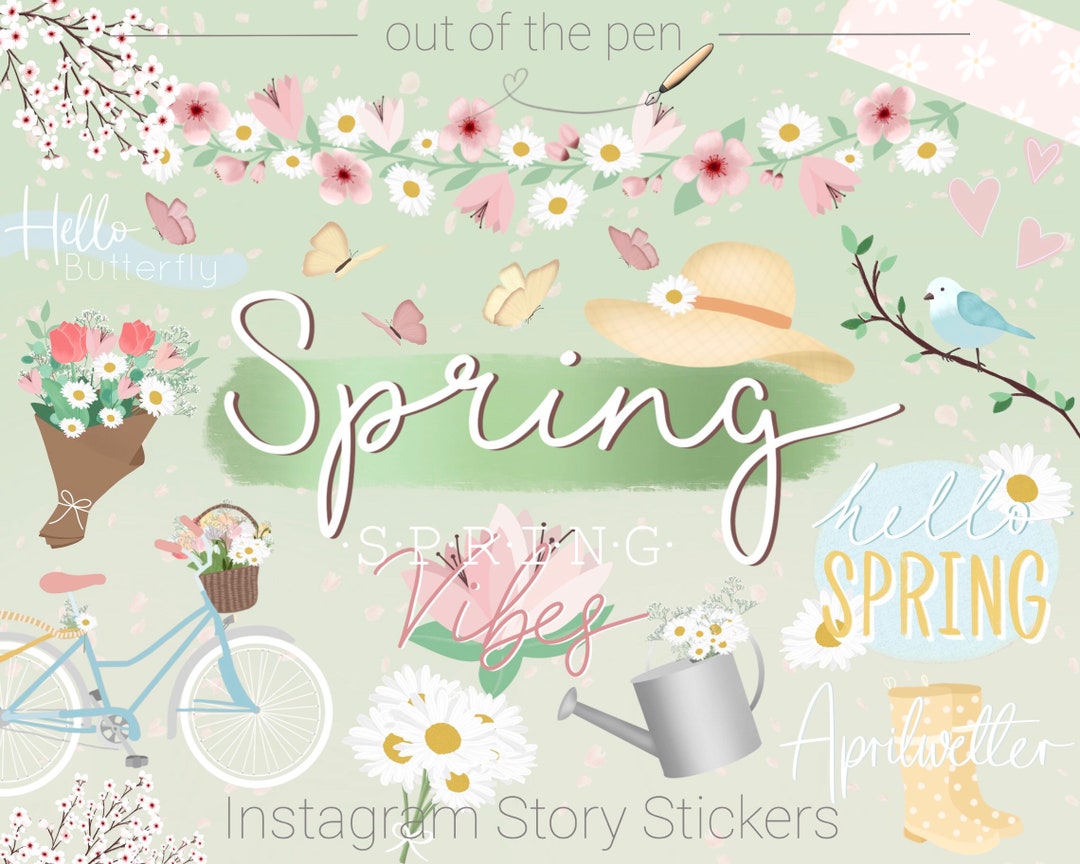 Instagram Story Stickers Spring - Etsy