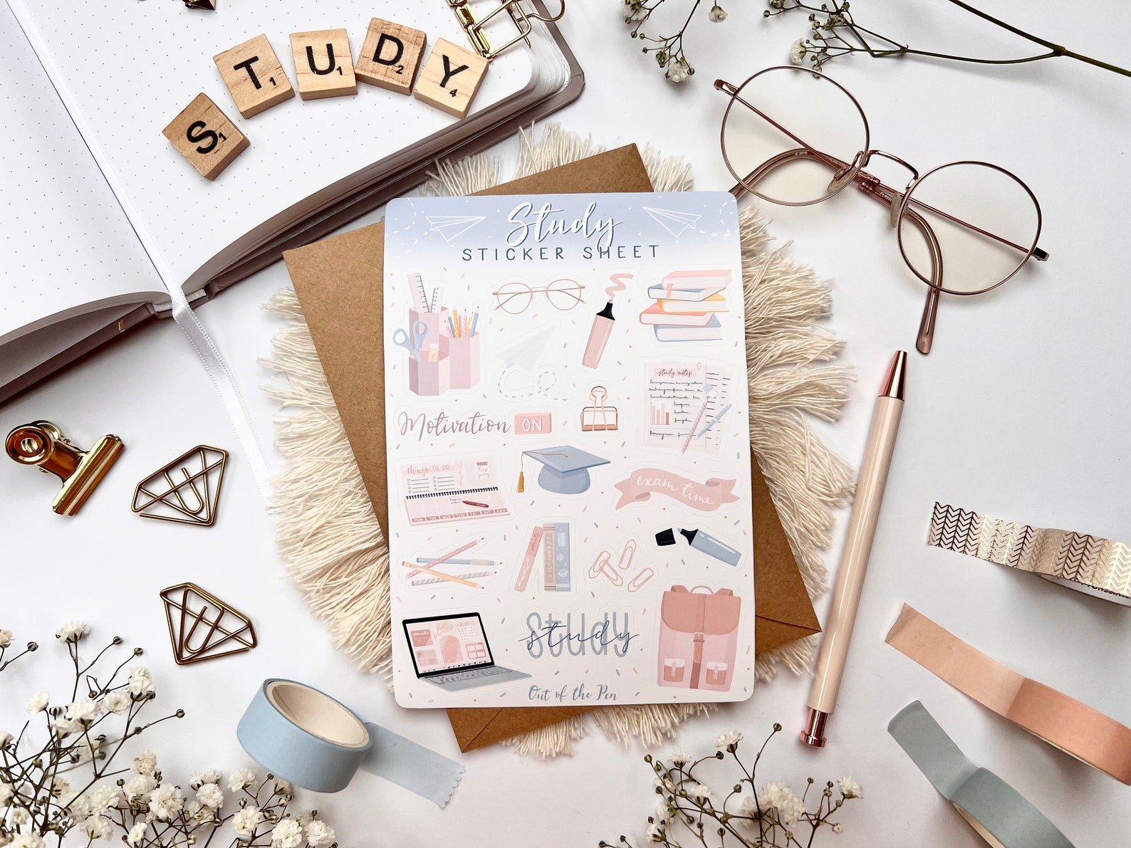Sticker Sheet Study, Journal Stickers University, Study Planner ...