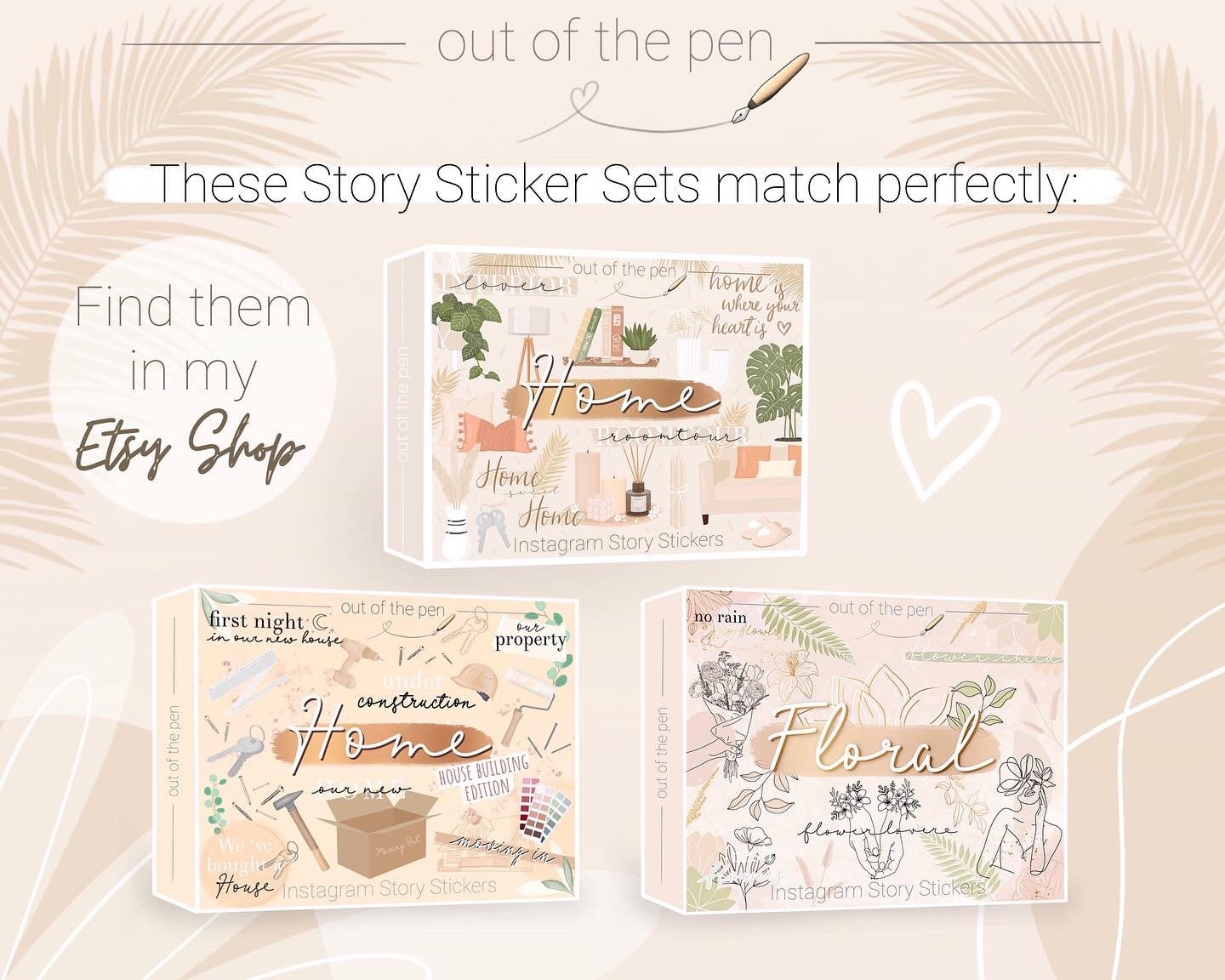 Instagram Story Stickers Floral Elements | Botanical Flowers Plants - Etsy