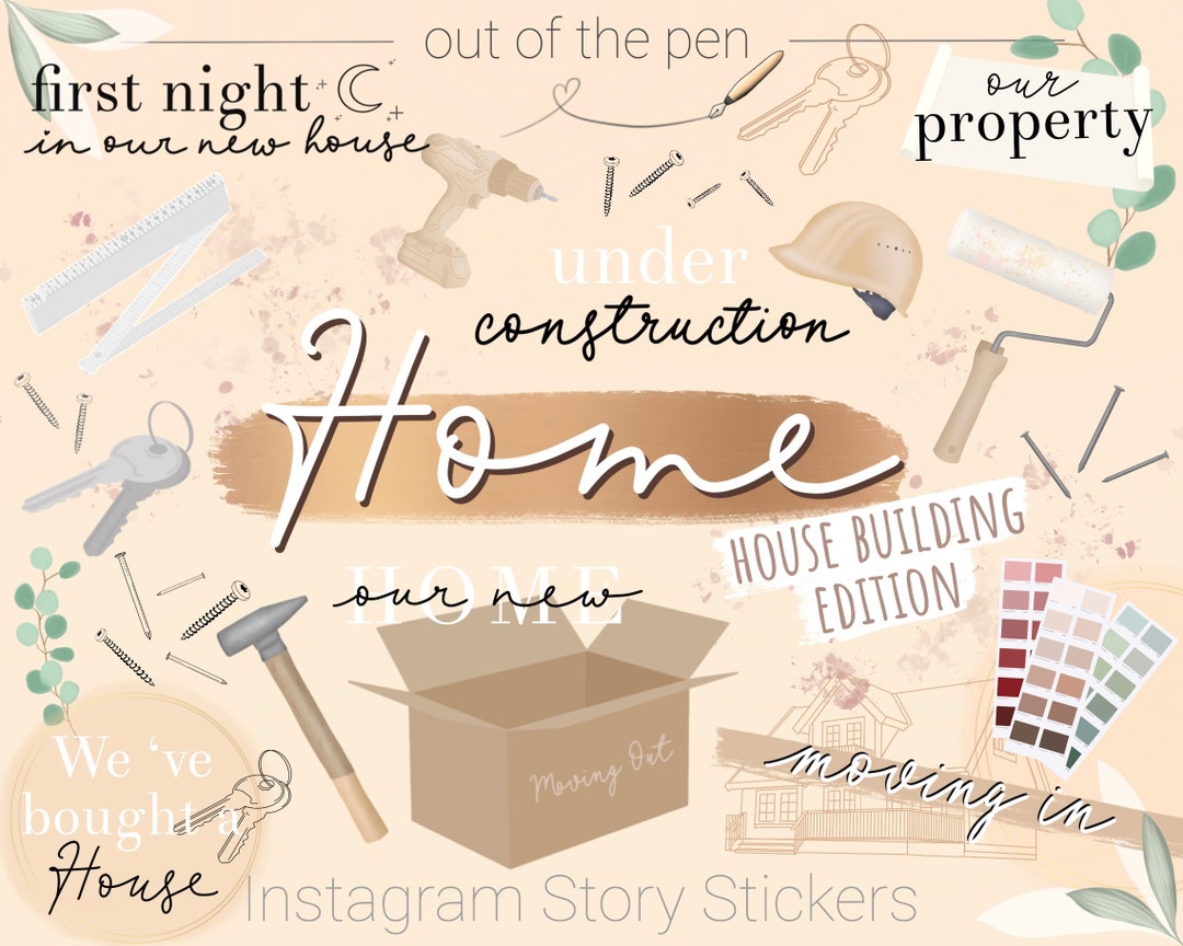 Instagram Story Stickers Home | House Building Edition - Etsy