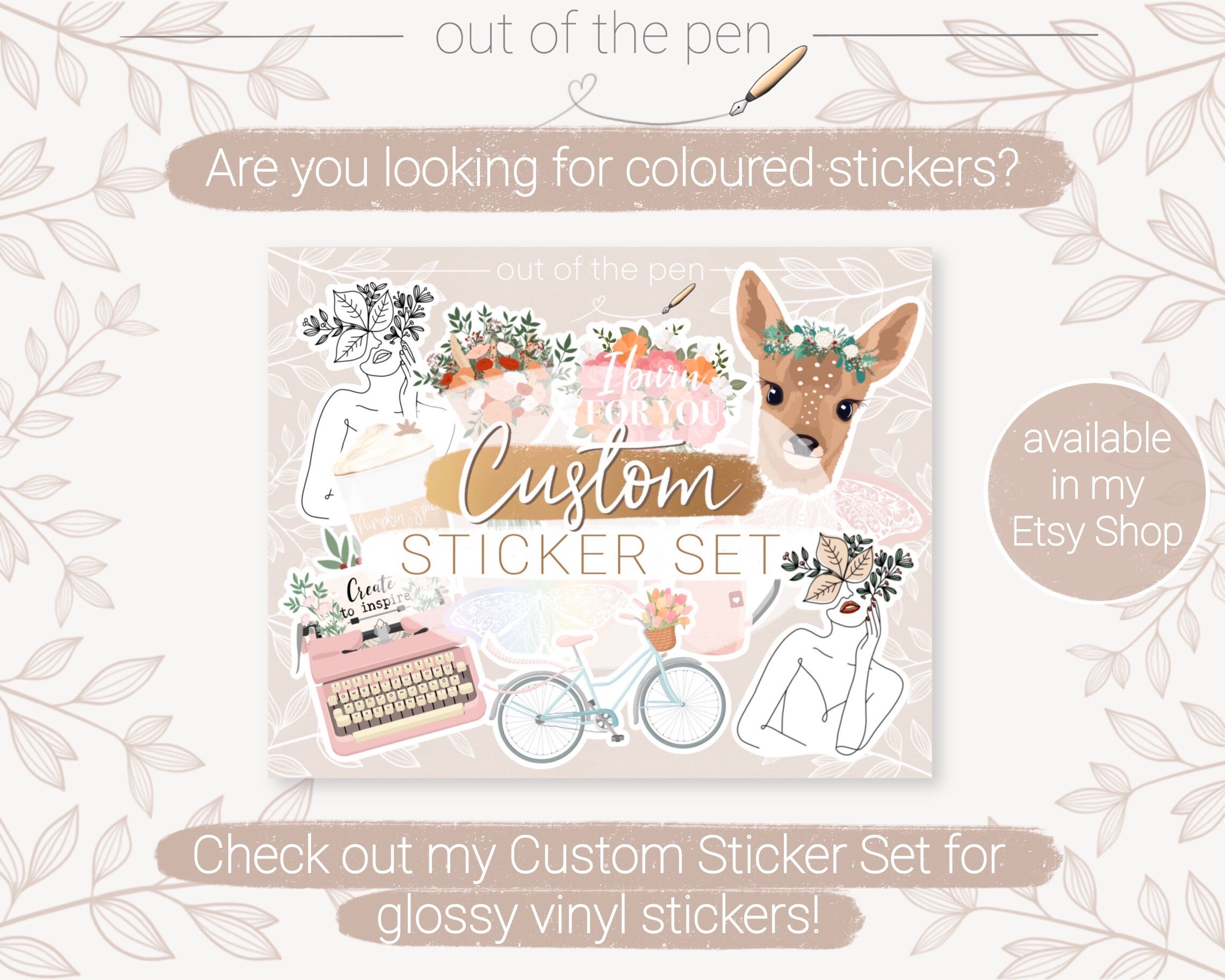 Custom Line Art Sticker Set Clear Vinyl Stickers - Etsy