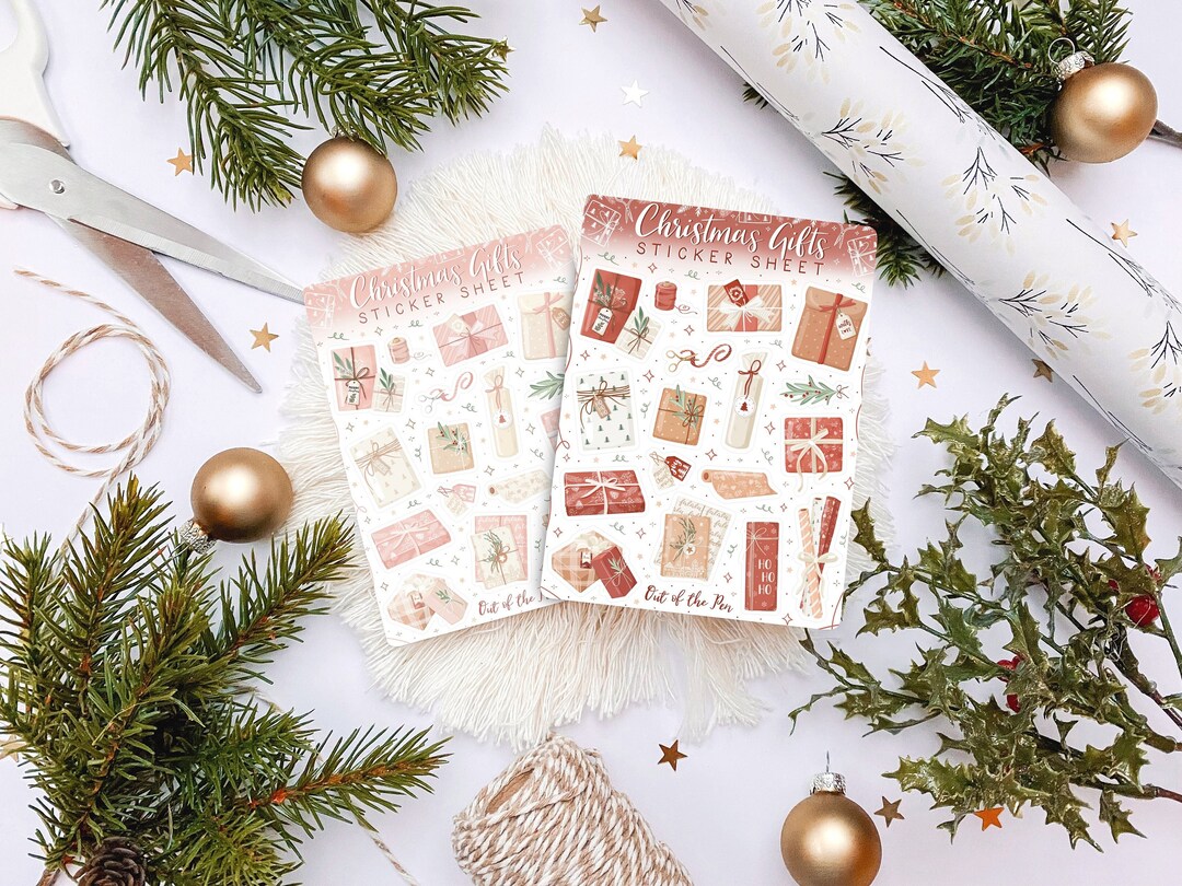 Sticker Sheet Christmas, Christmas Gifts Stickers, Planner Stickers ...