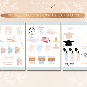 Goodnotes Sticker Studying, Digital Stickers Students, Digital Stickers ...