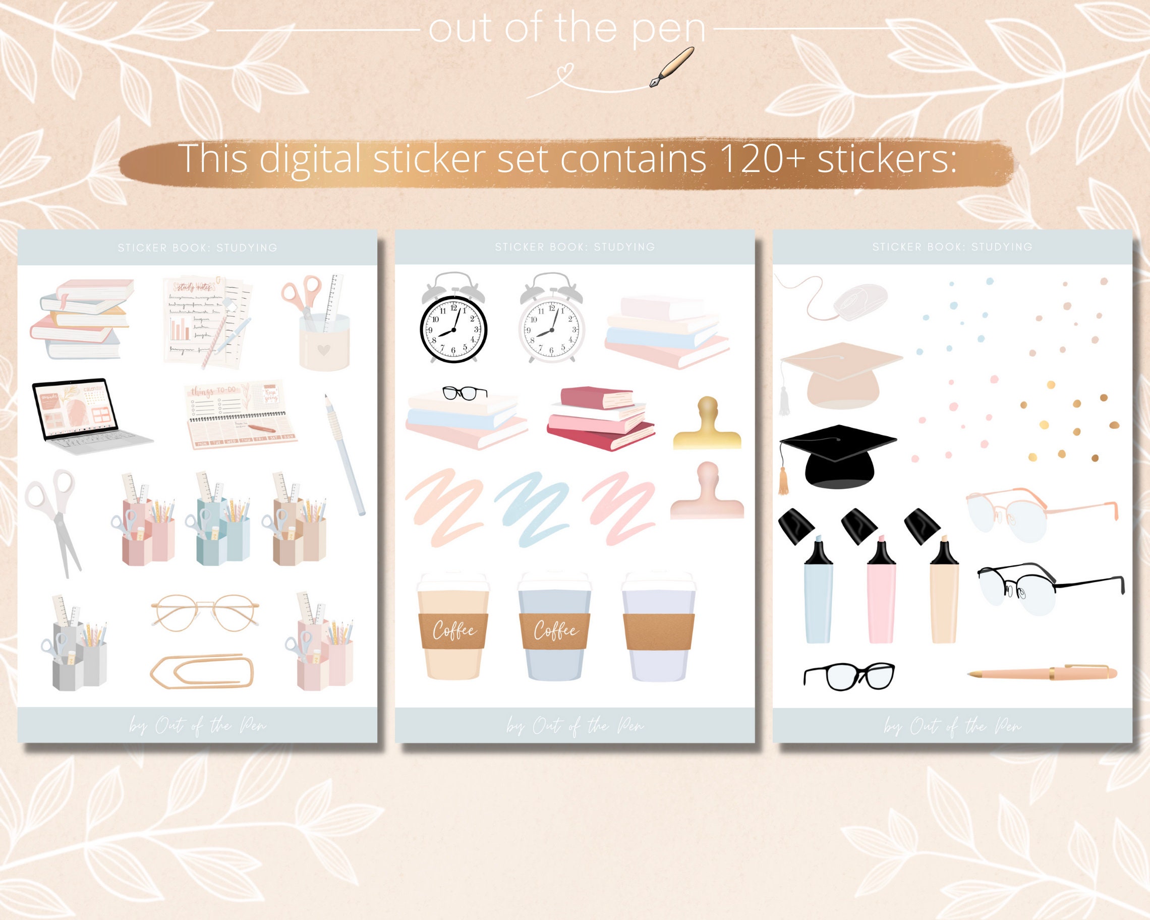 Goodnotes Sticker Studying, Digital Stickers Students, Digital Stickers ...