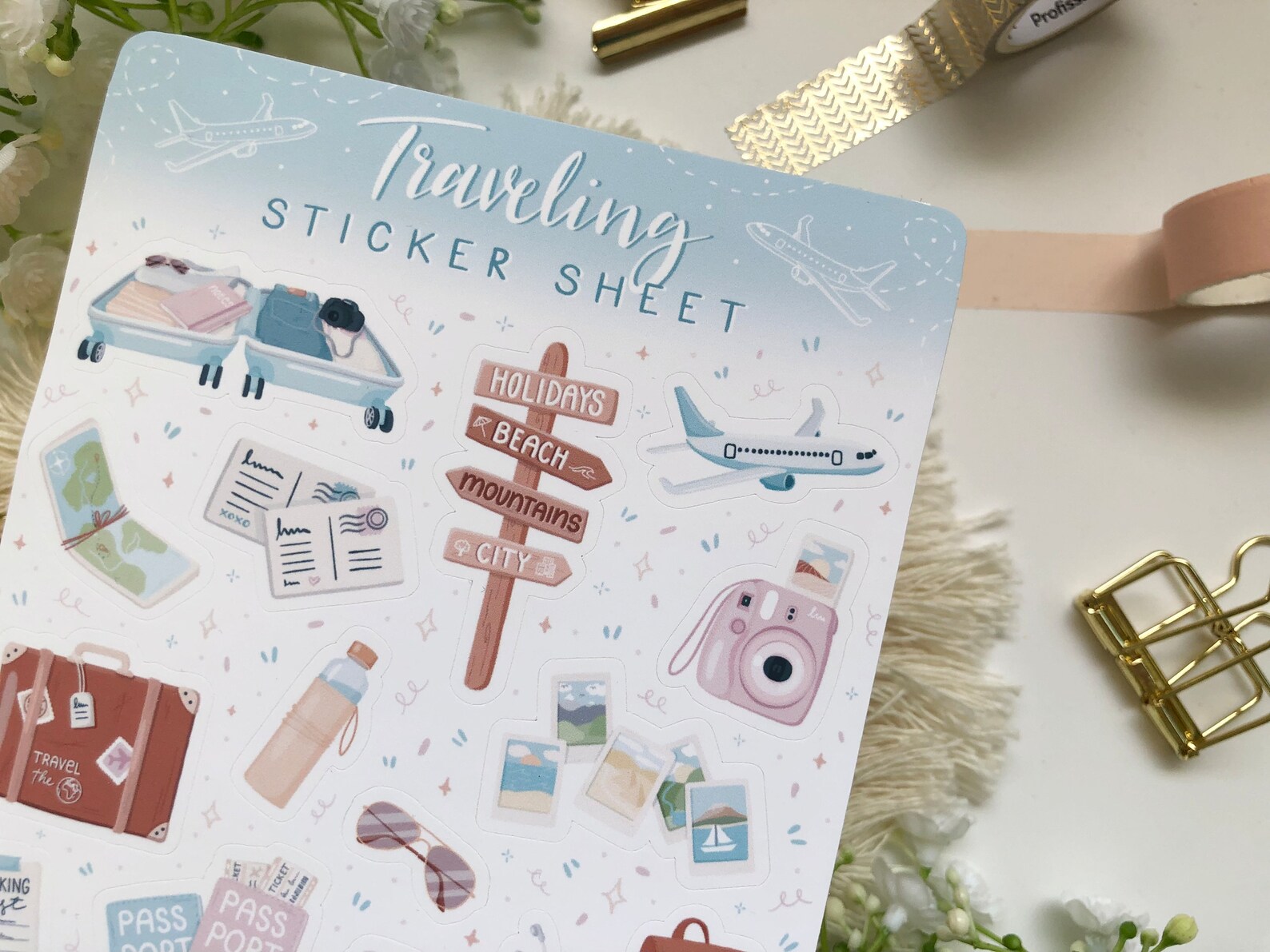Sticker Sheet Reisen Traveling Sticker Sheet für Bullet - Etsy.de
