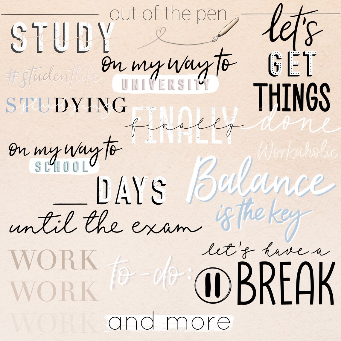 Work & Study Instagram Story Stickers Digital Stickers Study - Etsy
