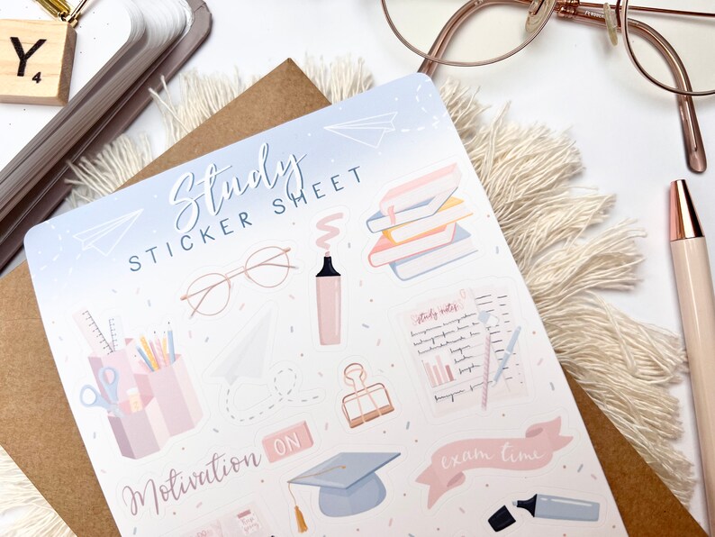 Sticker Sheet Study, Journal Stickers University, Study Planner ...
