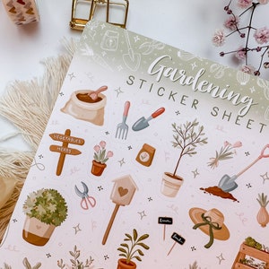 Sticker Sheet Gardening, Journal Stickers Garden, Planner Stickers ...