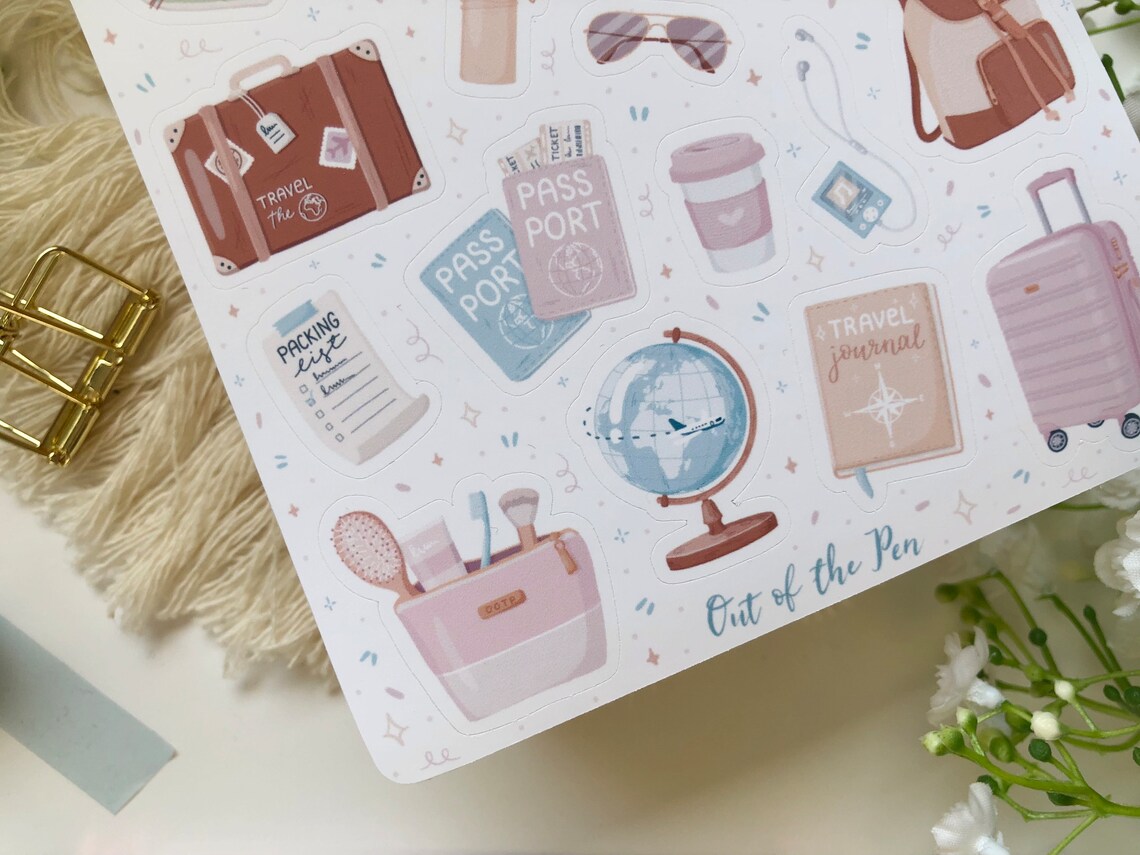 Sticker Sheet Reisen Traveling Sticker Sheet für Bullet - Etsy.de