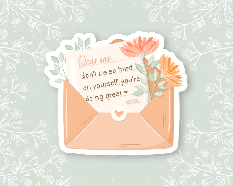 Reminder Sticker Dear Me, Self Love Sticker With Quote, Inspirational ...