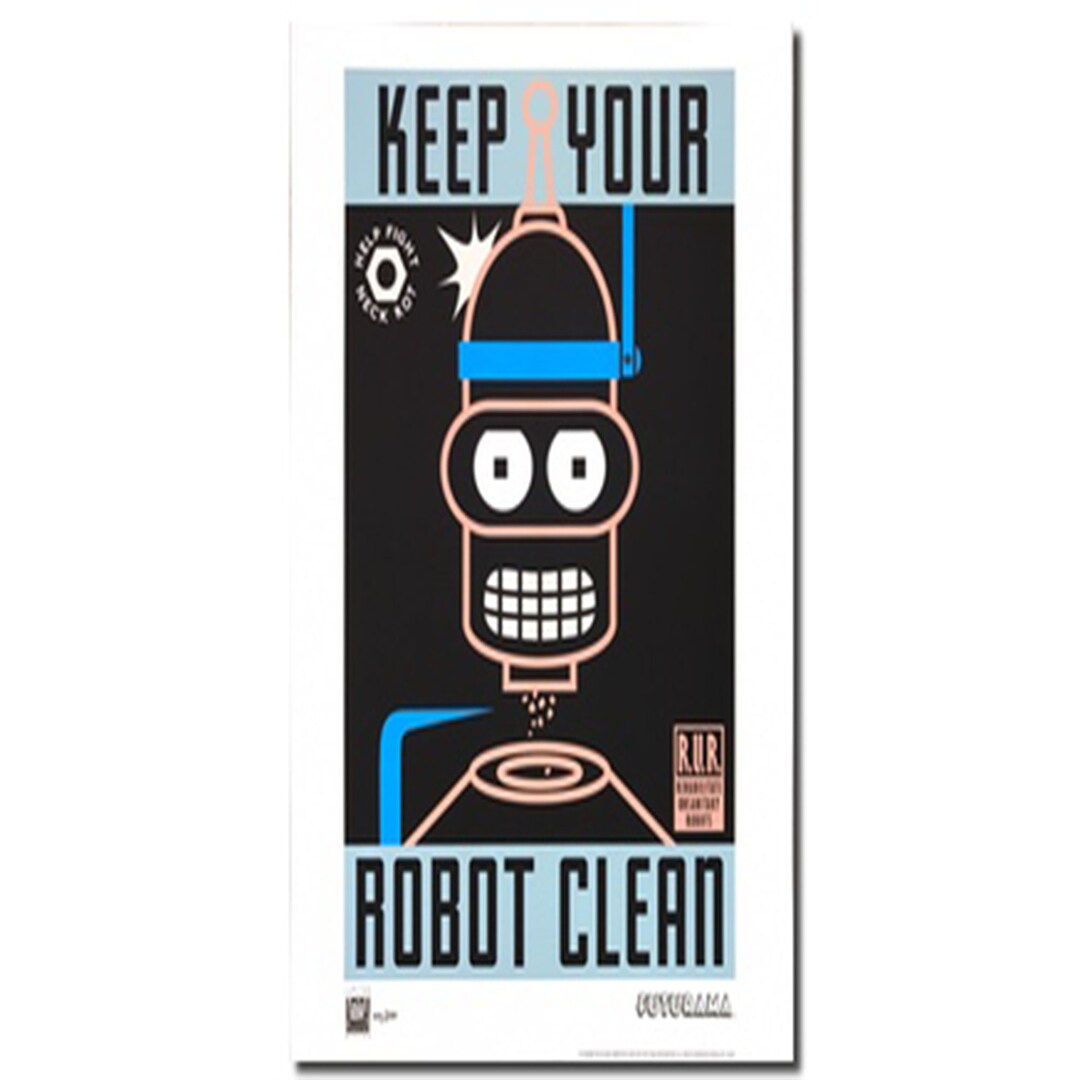 Futurama "keep Your Robot Clean" Giclee - Etsy