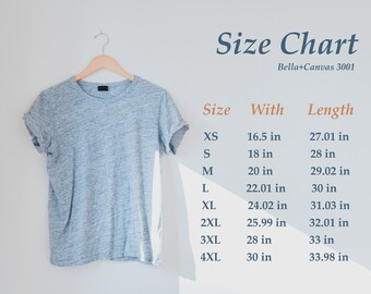Printify Size Chart - Etsy