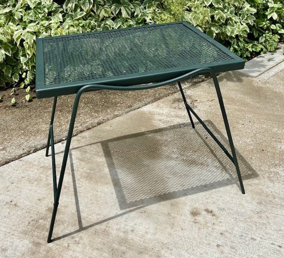 Mid Century Woodard Side End Patio Wrought Iron Mesh Table - Etsy
