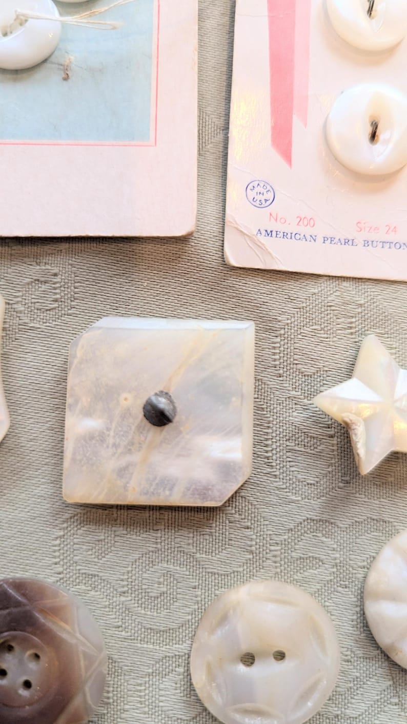 Antique Shell Buttons, 1900s Carved Shell Buttons, 20s Mother of Pearl ...