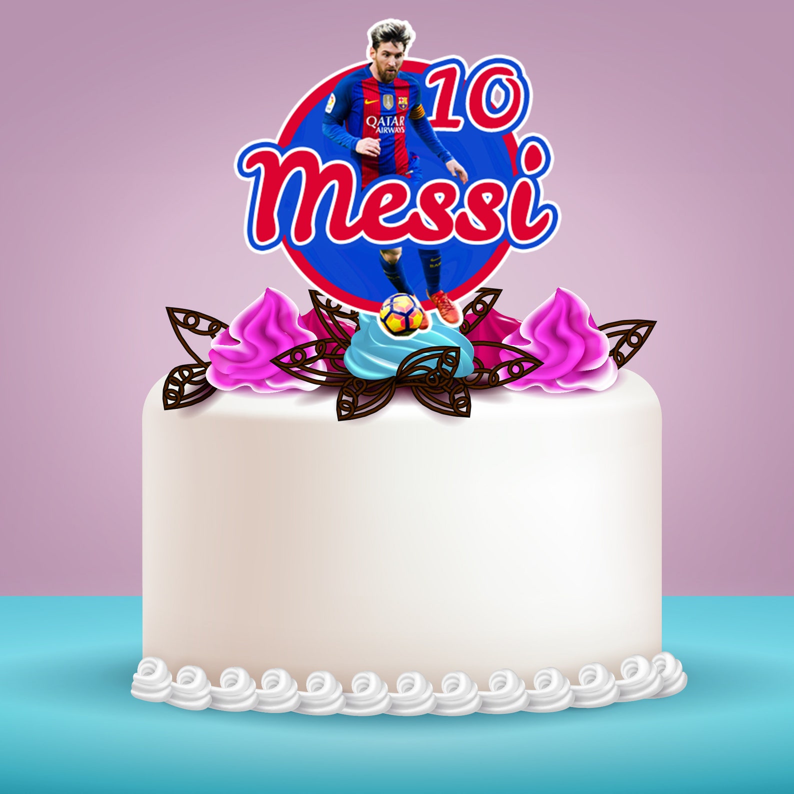 Messi Cake Topper Personalized Custom Cake Topper Digital - Etsy