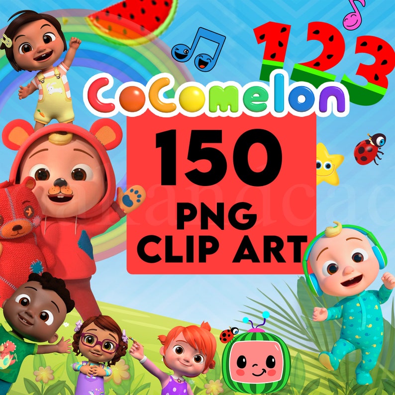 Coco-melon Clipart PNG Instant Download Sublimation JJ Iron on - Etsy