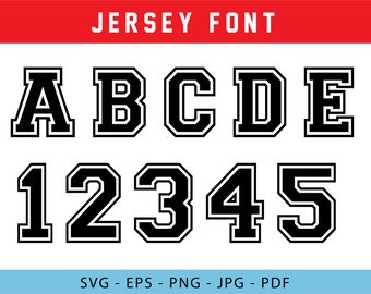Jersey alfabet svg - Etsy Nederland