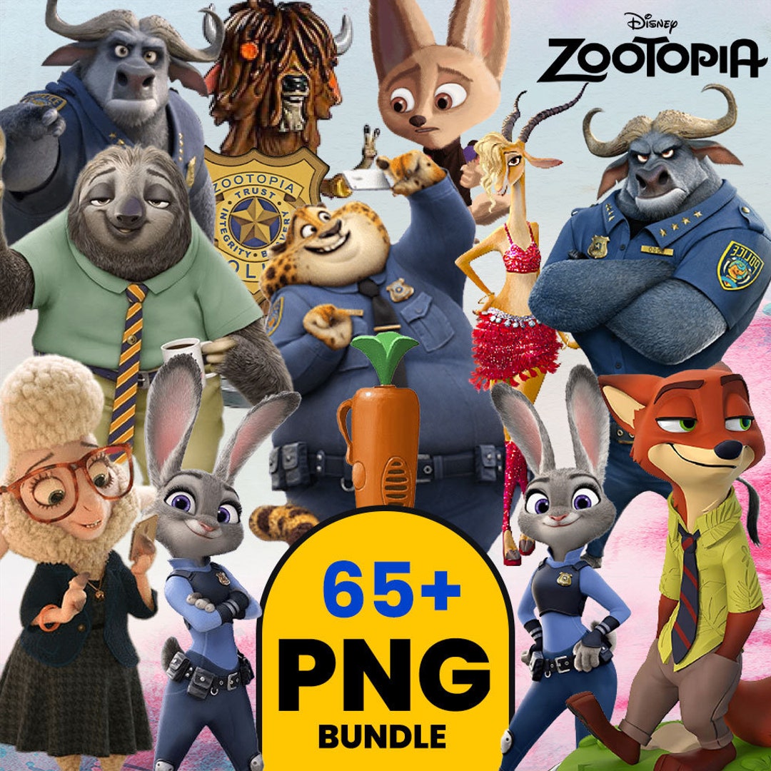 Zootopia Clipart Digital Download 60 PNG Transparent - Etsy
