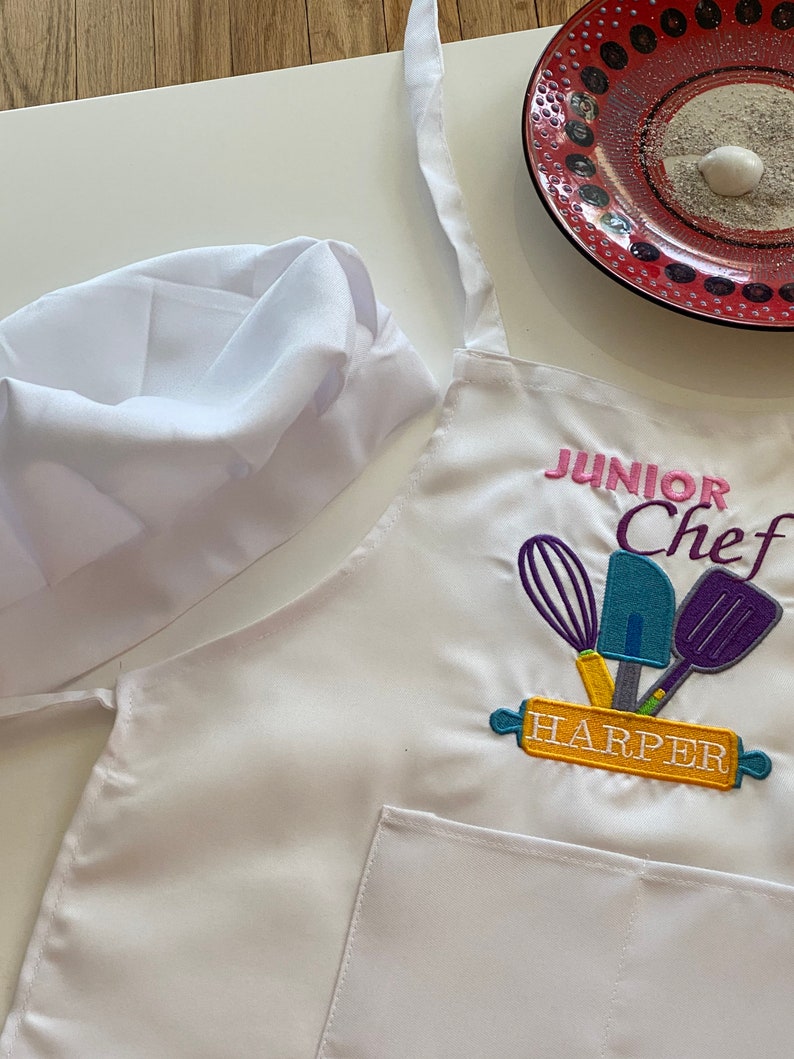 Junior Chef Personalized Child Apron and Chef Hat Cooking Custom ...