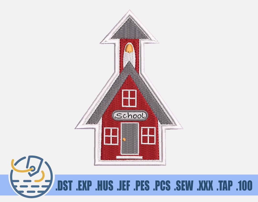 School House Embroidery File - Instant Download - Back to School ...