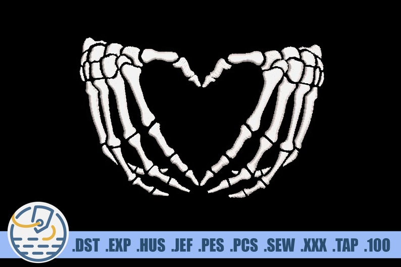 Skeleton Hands Embroidery File Halloween PES File Skeleton - Etsy