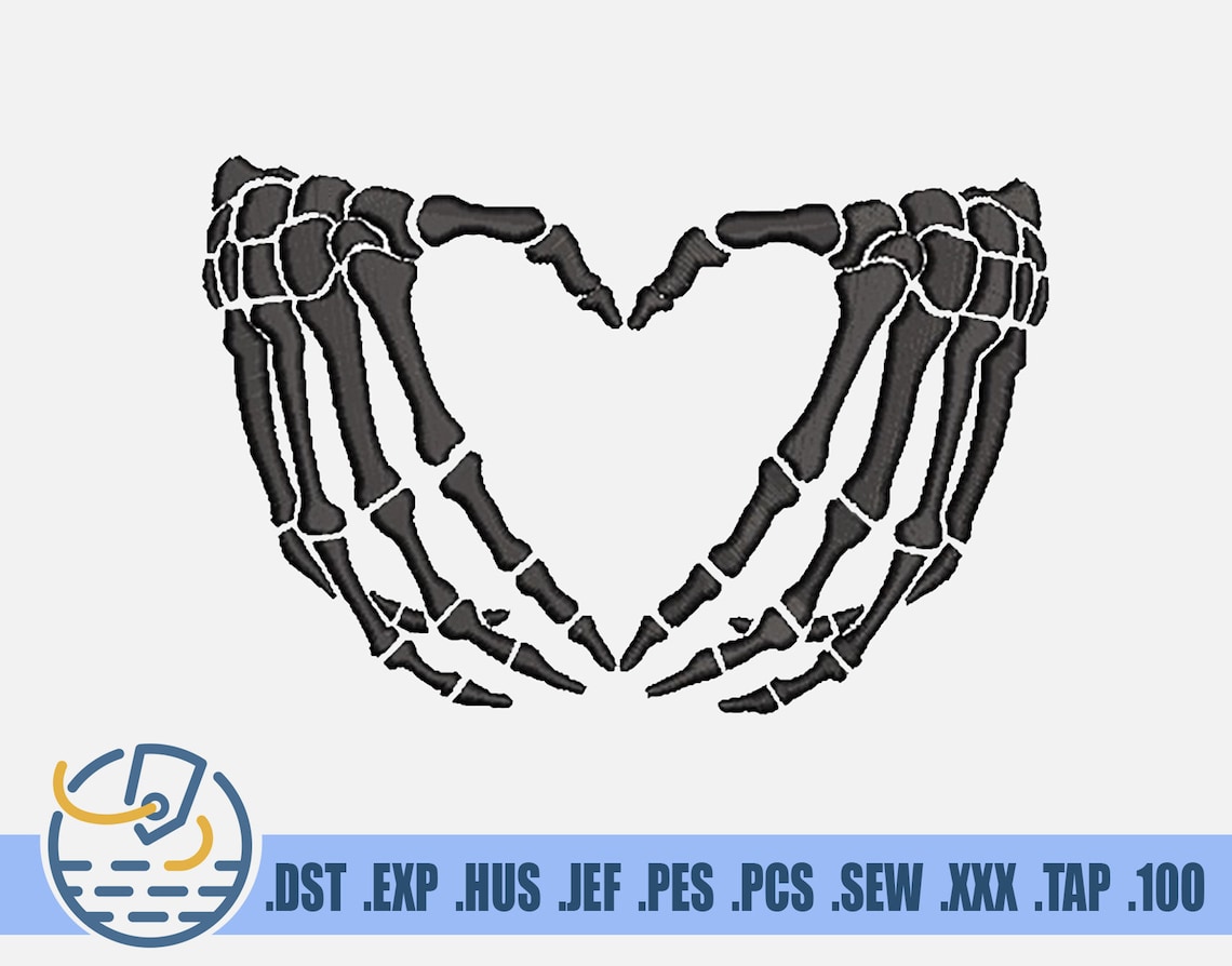Skeleton Hands Embroidery File Halloween PES File Skeleton - Etsy