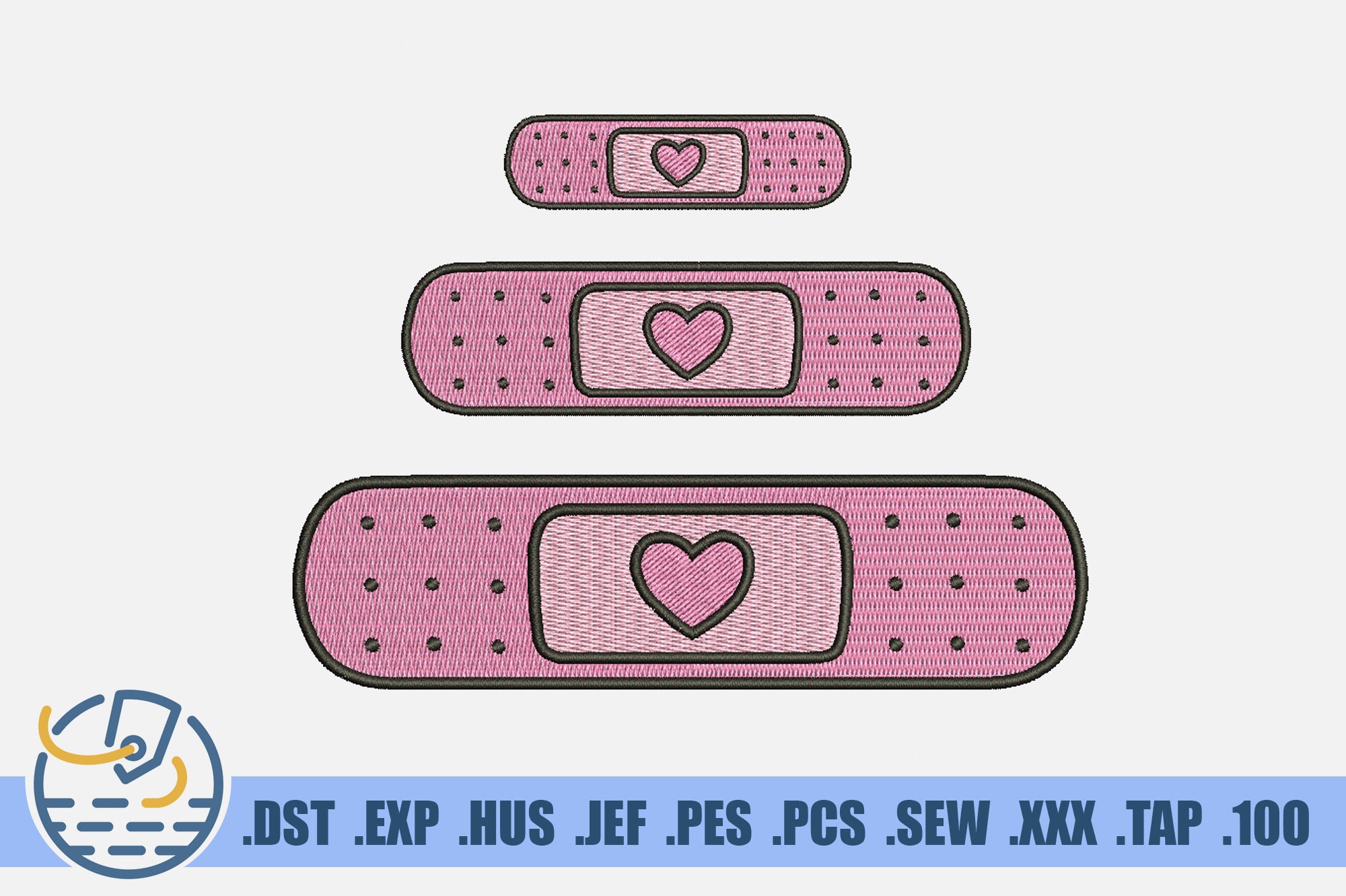 Band Aid Embroidery File Instant Download Pink Bandage - Etsy