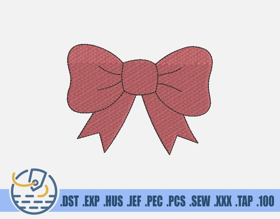 Ribbon Bow Embroidery File Instant Download Mini Bow for | Etsy