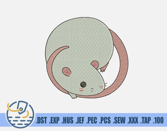 Mouse Embroidery File Cute White Mouse Design for Baby and - Etsy